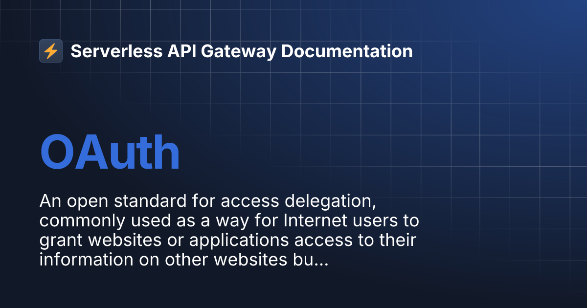 OAuth | Serverless API Gateway Documentation