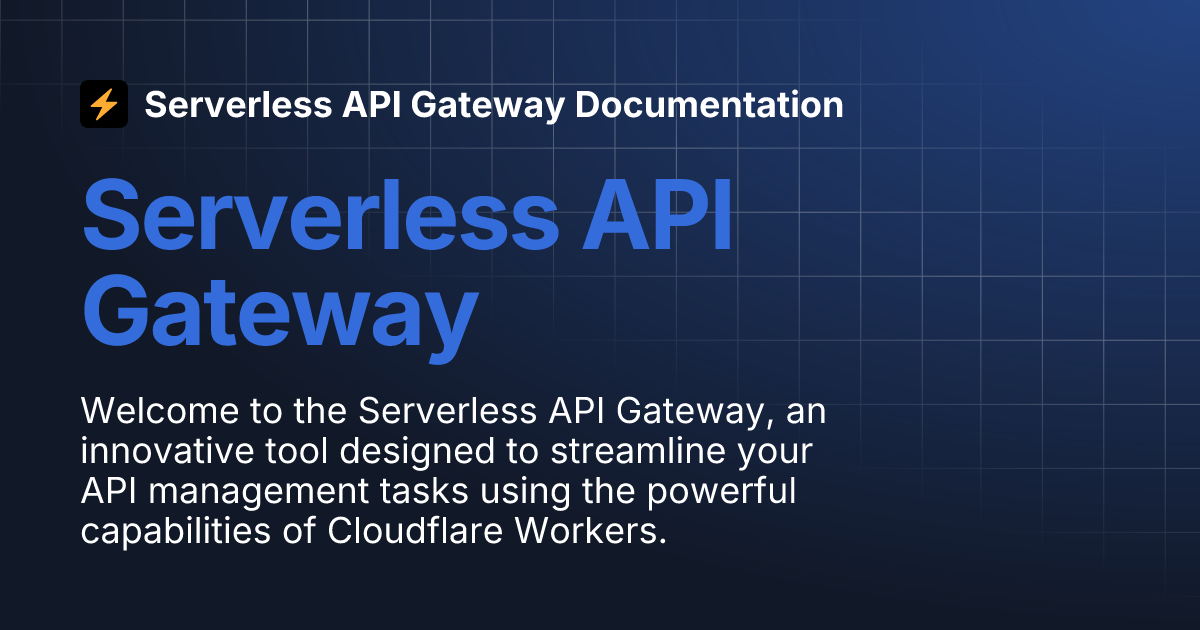 Serverless Api Gateway Serverless Api Gateway Documentation 7014
