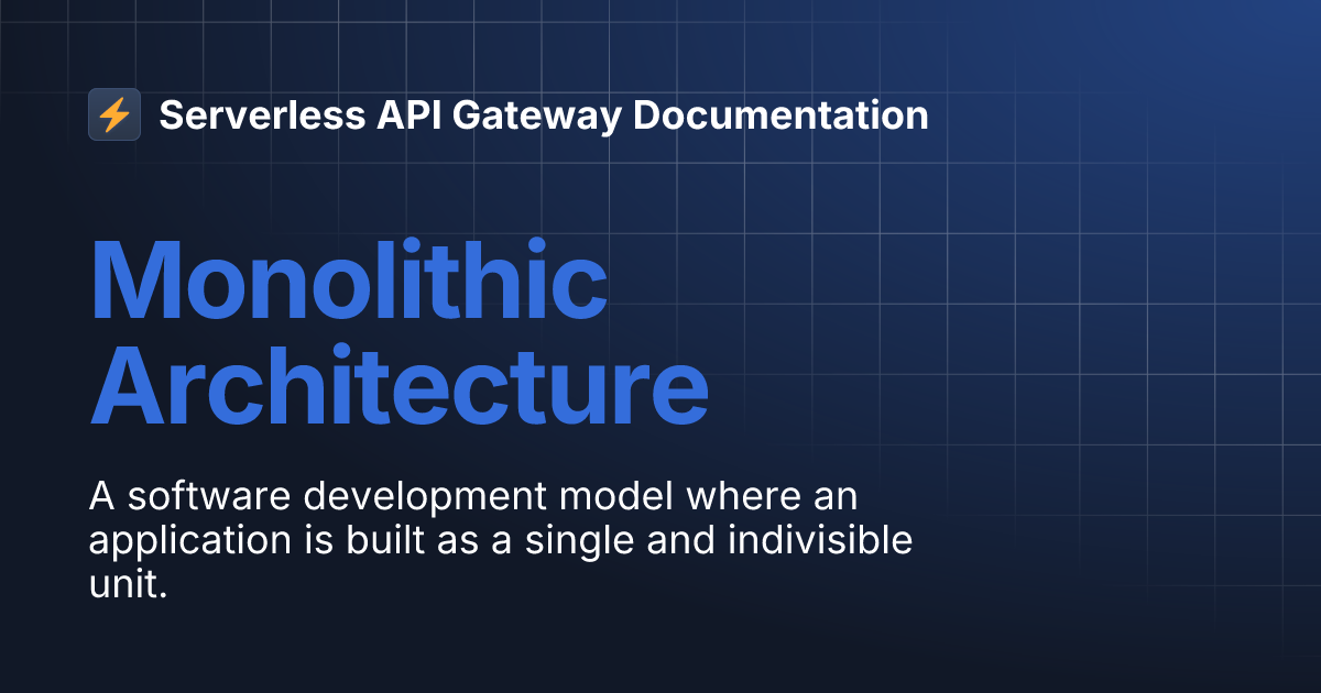 Monolithic Architecture | Serverless API Gateway Documentation
